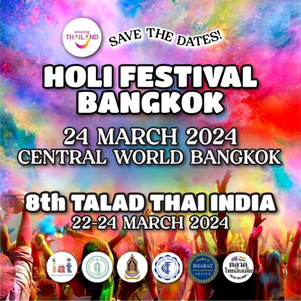 Experience These 4 Colorful Holi Events in Thailand 2024!
