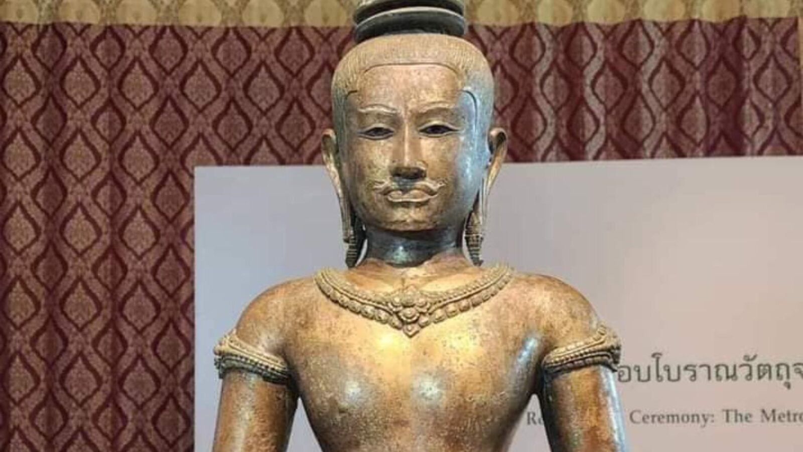 Statue of Golden Boy or King Jayavarman VI Arrives Safely in Thailand