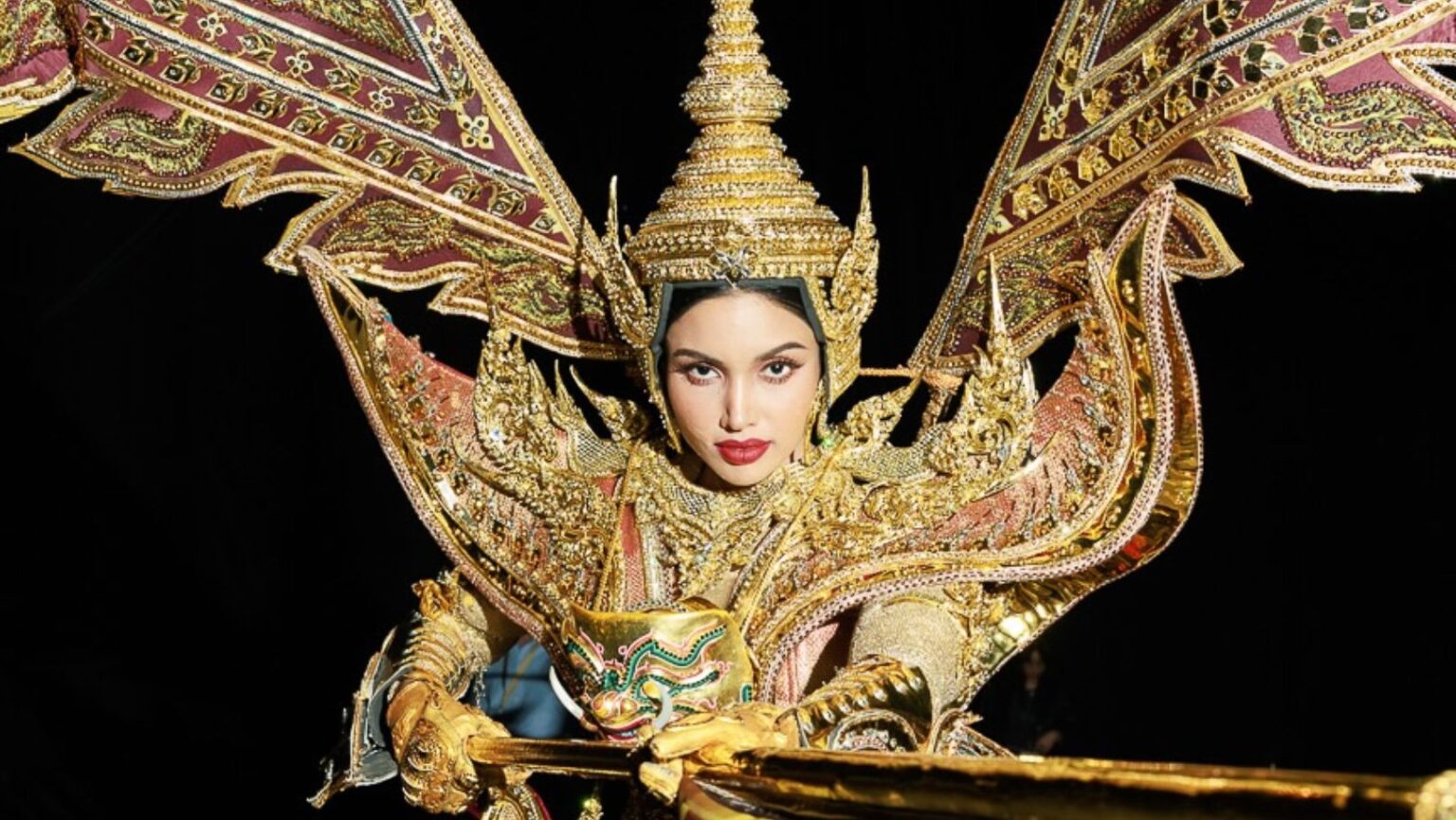 Golden Guardian Yaksha Look Turns Heads at Miss Universe 2025